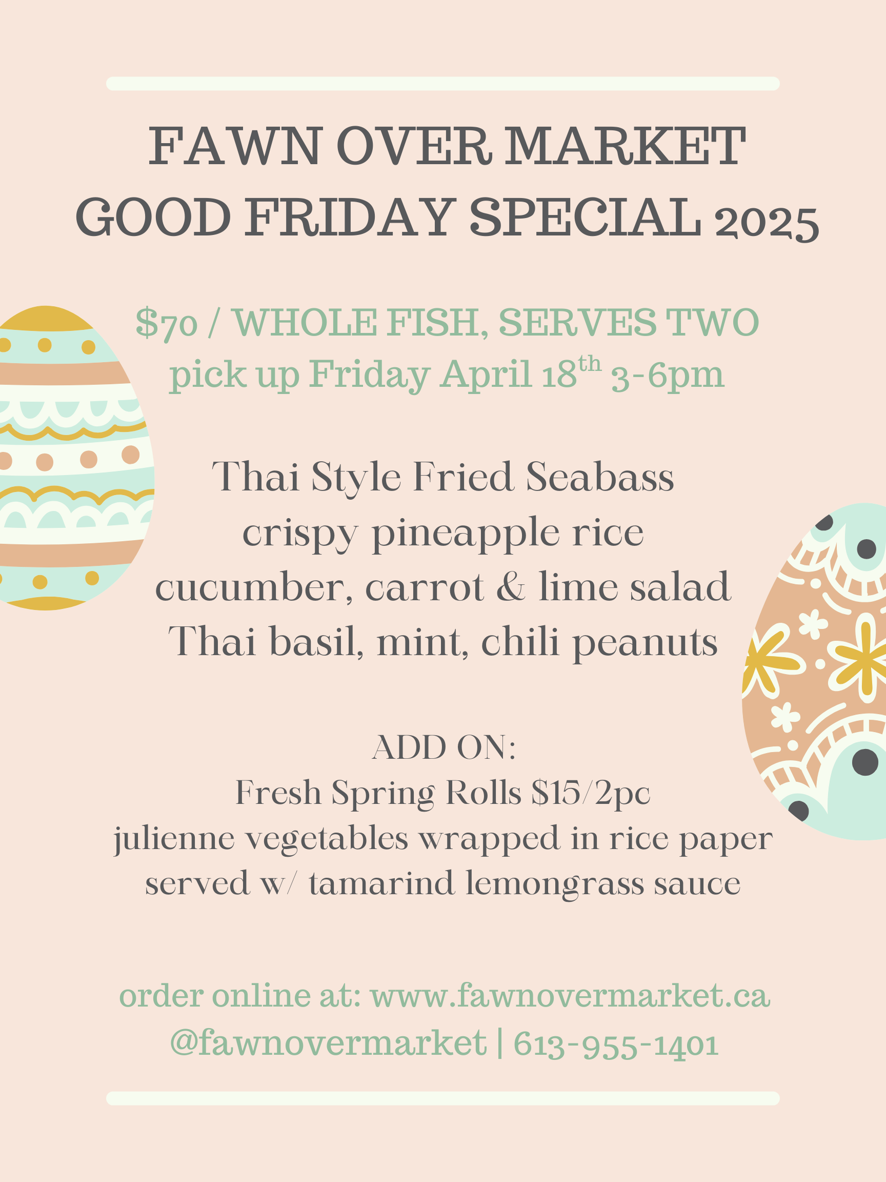 Good Friday 2025, Thai Seabass, Dinner Feature | Fawn Over Market